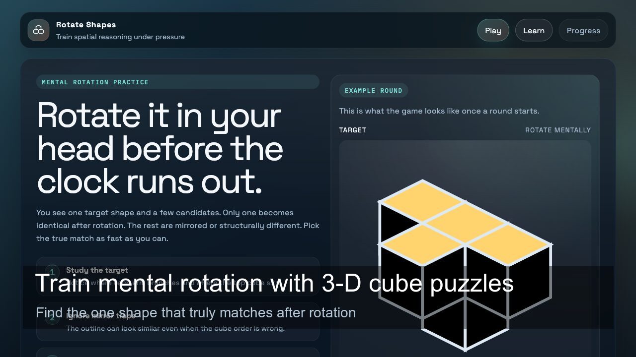 Rotate Shapes | Mental Rotation Training Game
